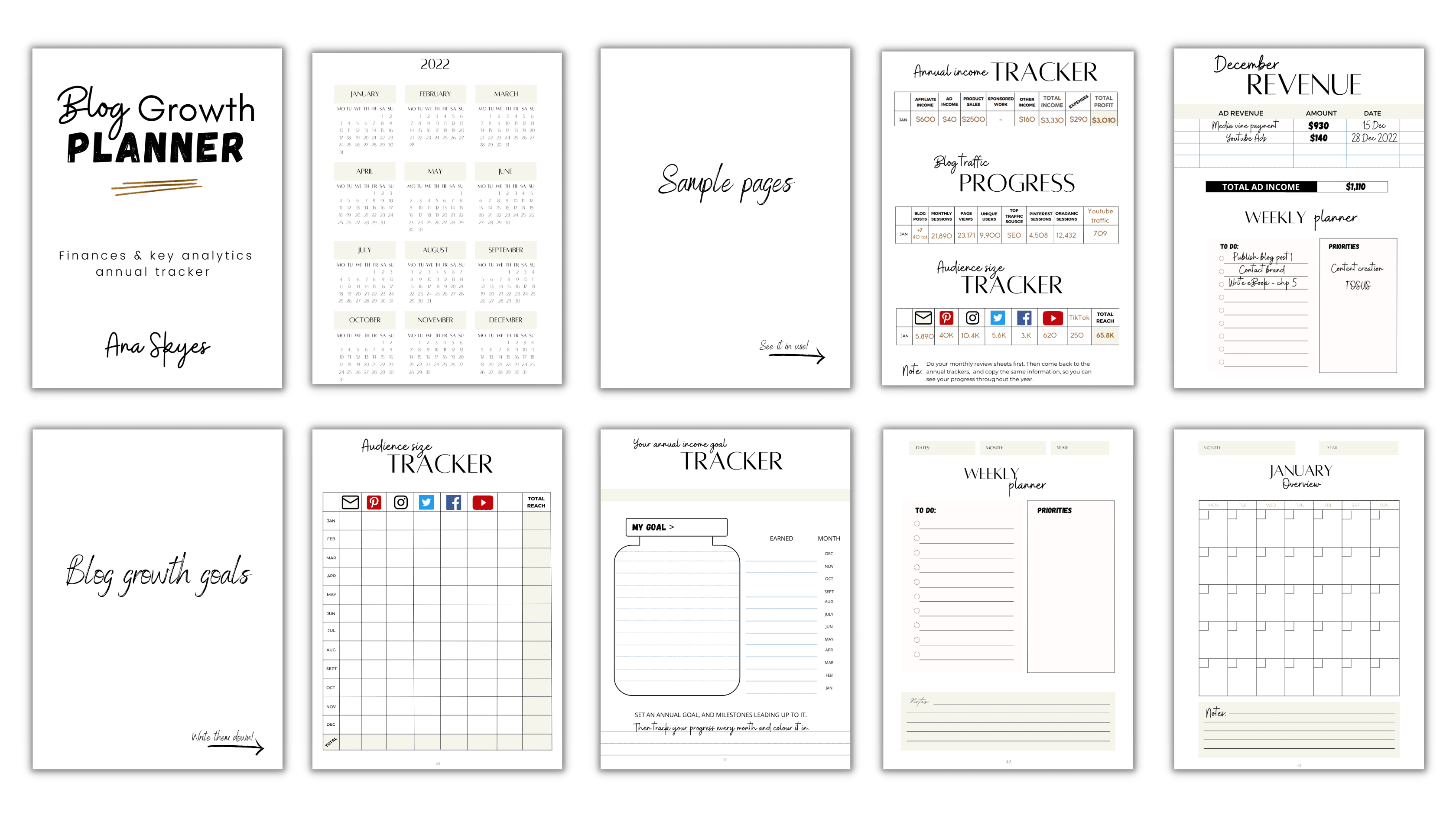 Blogging Planner Printable Sample - The She Approach