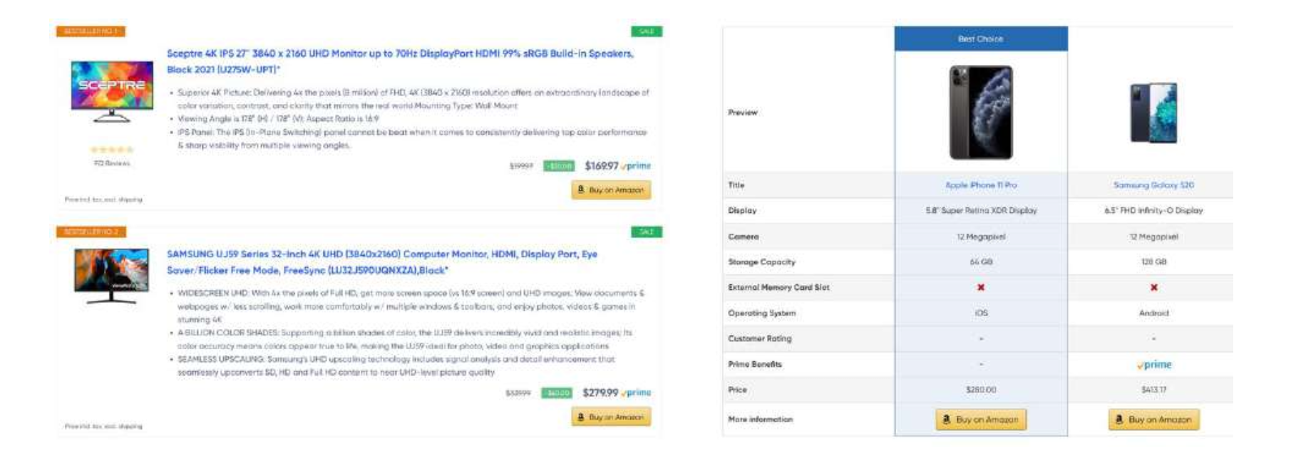How To Create Amazon Product Comparison Tables With AAWP - The She Approach